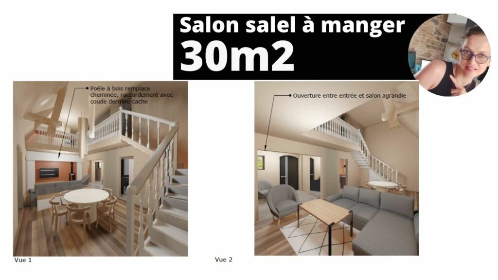 Amenagement salon salle a manger 30m2