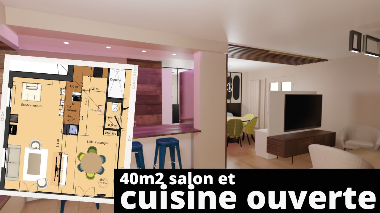 Etude de cas : 40m2 salon cuisine ouverte