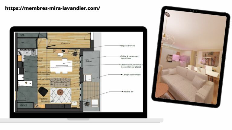 Cuisine ouverte sur salon 35m2 plan en L