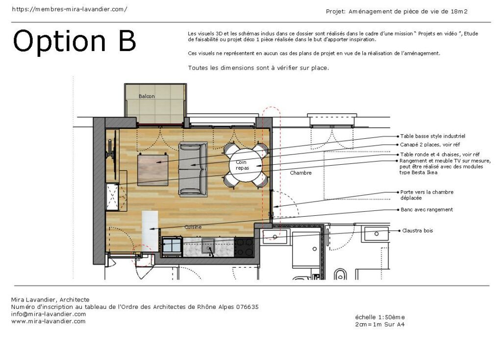 Découvrez 2 options pour un salon cuisine ouverte 18m2