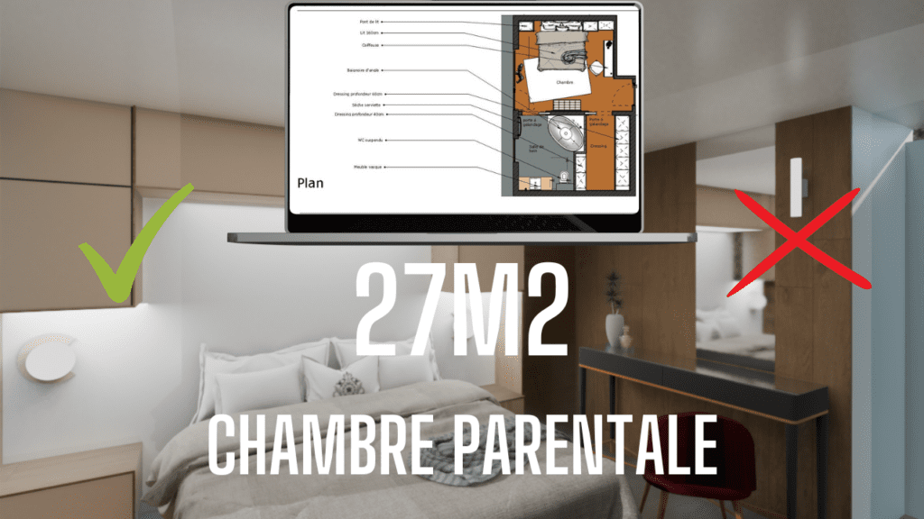 Exemple: une suite parentale 25m2 avec dressing