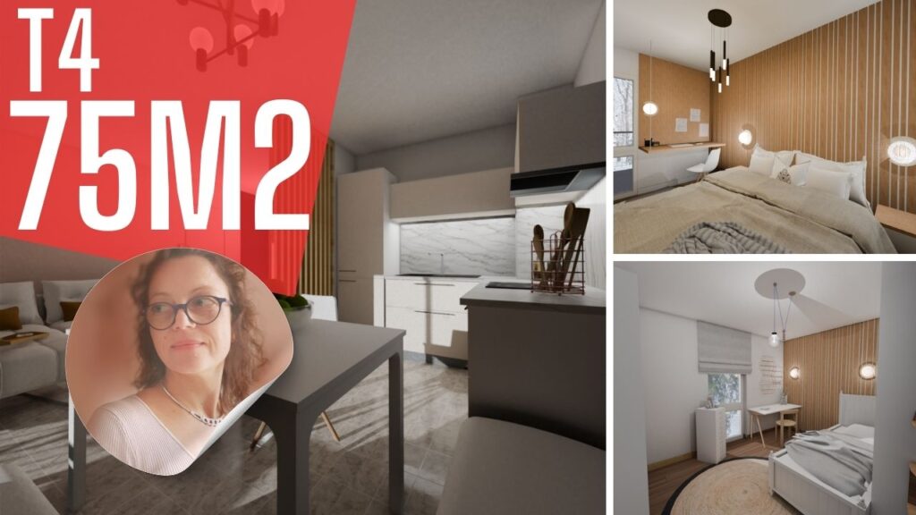 Aménagement d’appartement de 75m2 de type 4 avec 3 chambres Home tour